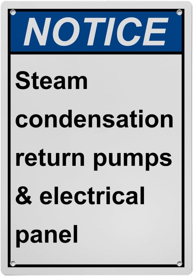 Weatherproof Vertical ANSI Hot Burn Sign (Steam condensation return ...