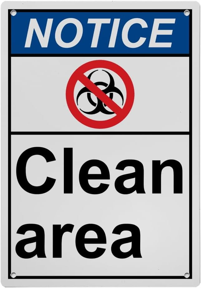 Weatherproof Vertical ANSI Housekeeping Sign (Clean area) 8 in" x 12 in ...