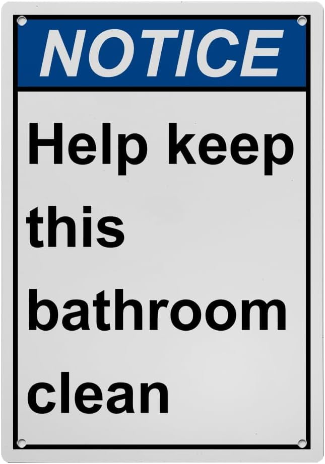 Weatherproof Vertical ANSI Housekeeping Sign (Help keep this bathroom ...