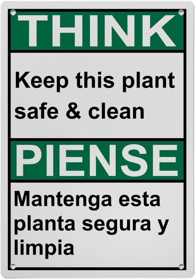 Weatherproof Vertical ANSI Housekeeping Sign (Keep this plant safe ...