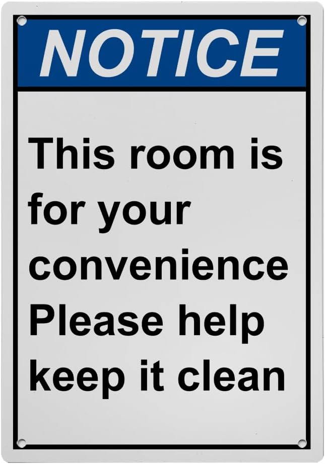 Weatherproof Vertical ANSI Housekeeping Sign (This room is for your ...