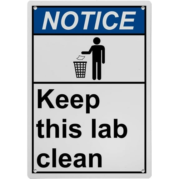 Weatherproof Vertical ANSI Information Sign (Keep this lab clean) 8 in ...