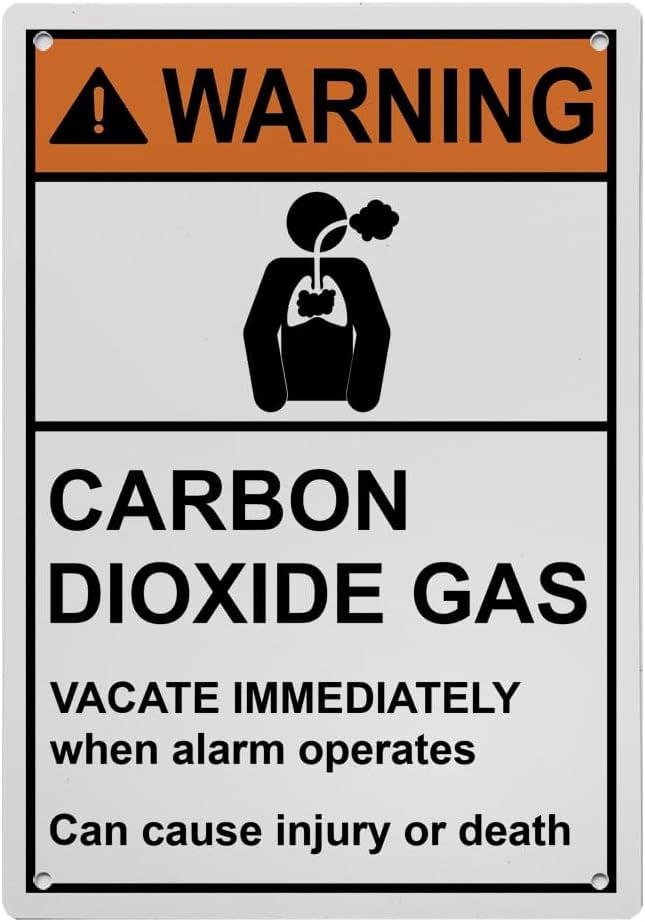 Weatherproof Vertical ANSI NFPA 12 Carbon Dioxide Sign (CARBON DIOXIDE ...