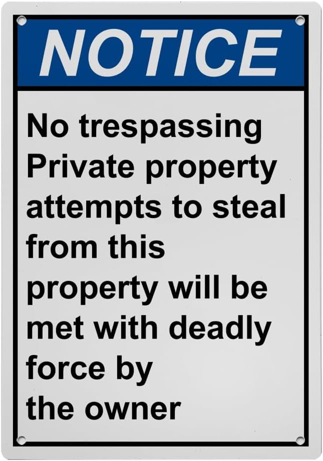 Weatherproof Vertical ANSI No Trespassing Sign (No trespassing Private ...
