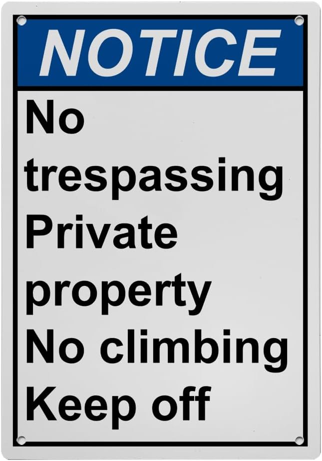 Weatherproof Vertical ANSI No Trespassing Sign (No trespassing Private ...