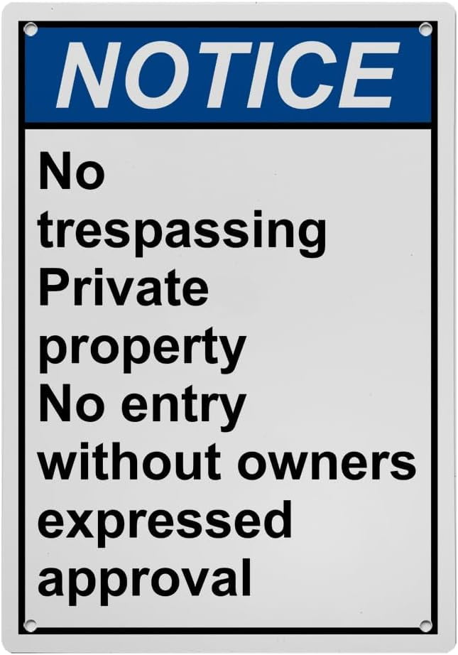 Weatherproof Vertical ANSI No Trespassing Sign (No trespassing Private ...