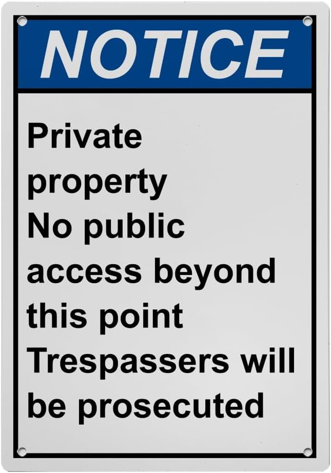 Weatherproof Vertical ANSI No Trespassing Sign (Private property No ...