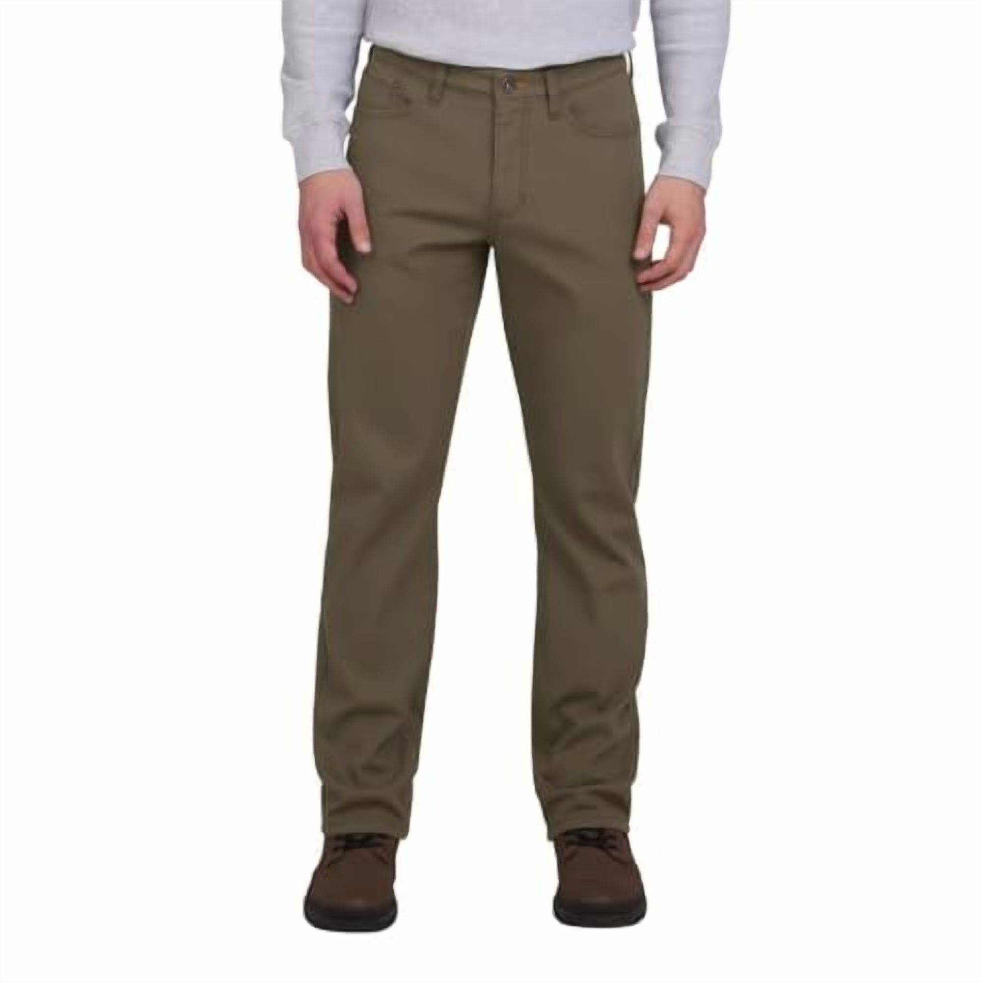 Weatherproof Vintage Men’s Bonded Fleece Lined Canvas Pant (Green, 38W ...