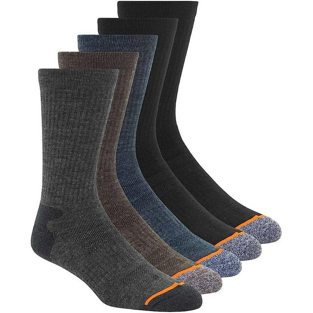 Weatherproof Vintage Men's Wool Blend Hiking & Outdoor Crew Socks, 5 ...