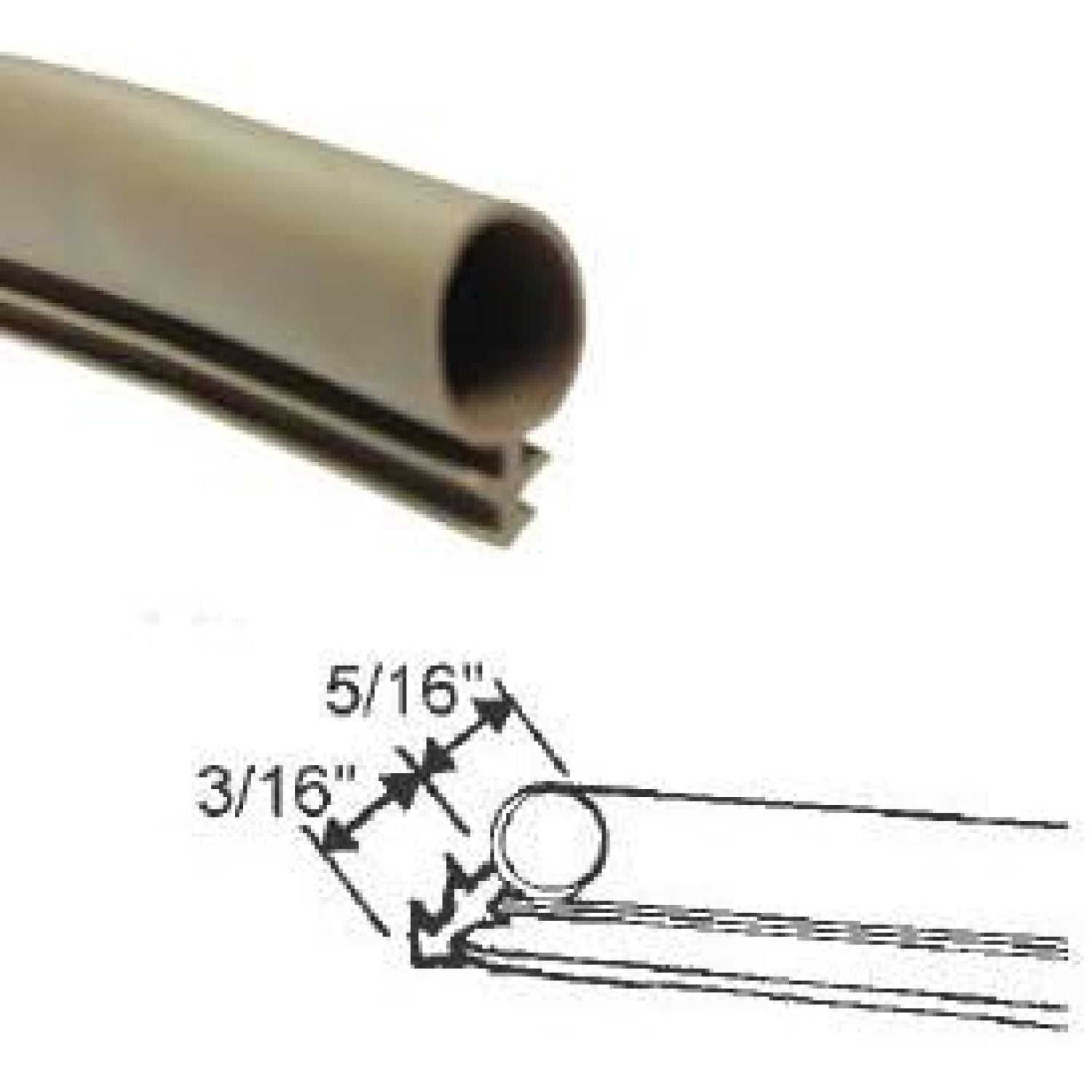 Weatherstrip, Kerf-Mounted, Bulb Type, Tan - 50 Ft. - Walmart.com