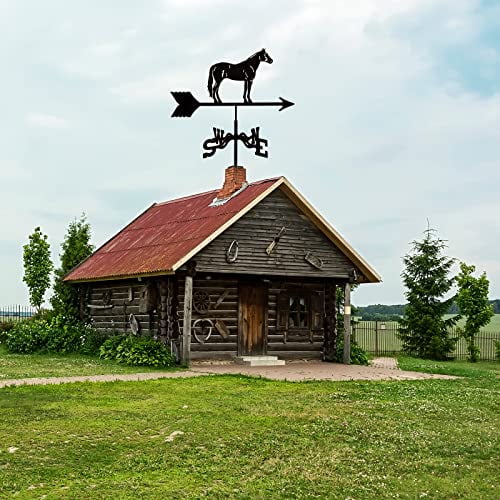 Weathervane Cast Iron Horse Wind Direction Indicator with Roof Mount ...