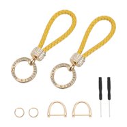 Uxcell Rhinestone Lanyard Crystal Retractable Keys Strap Keychain Light ...