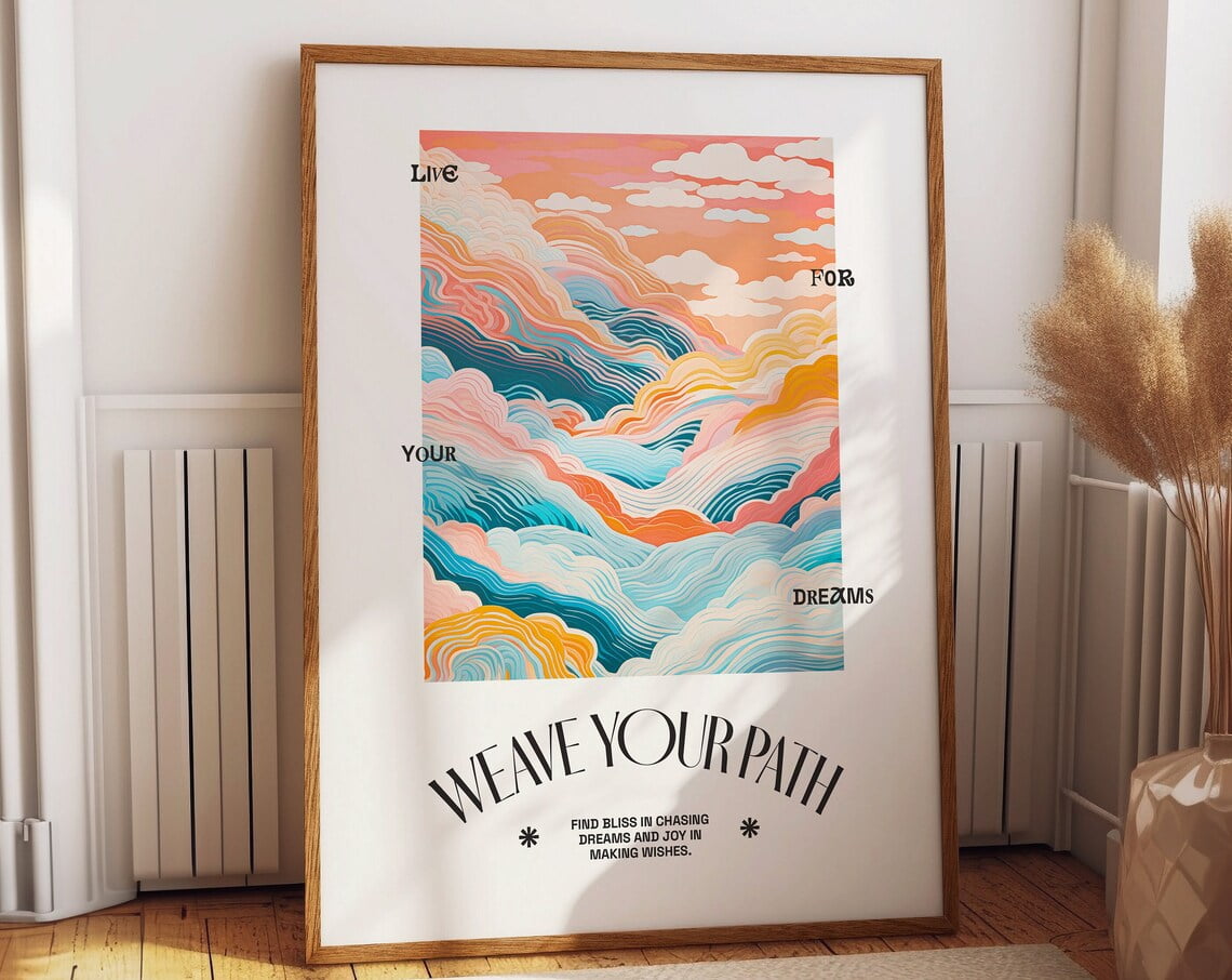 Weave Your Path Wall Art - Inspirational Abstract Waves Art Poster ...