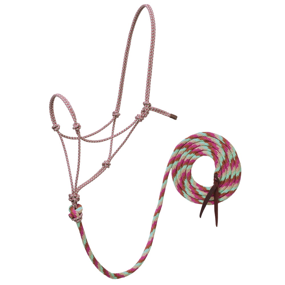 Weaver Leather Ecoluxe Rope Halter with10ft Lead Grn/Cinn/Rasp/Tan ...
