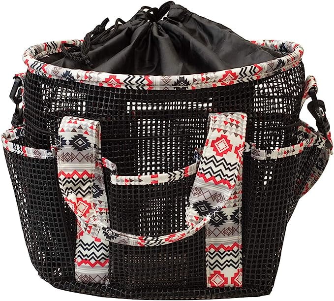 Weaver Leather Mesh Grooming Bag,Black with Crimson Aztec Binding ...