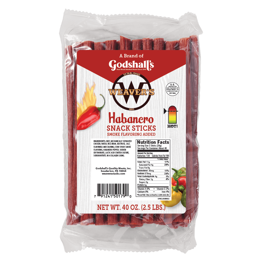 Weaver's Habanero Smoked Meats 7" Meat Sticks, 5 lb. Package - Walmart.com