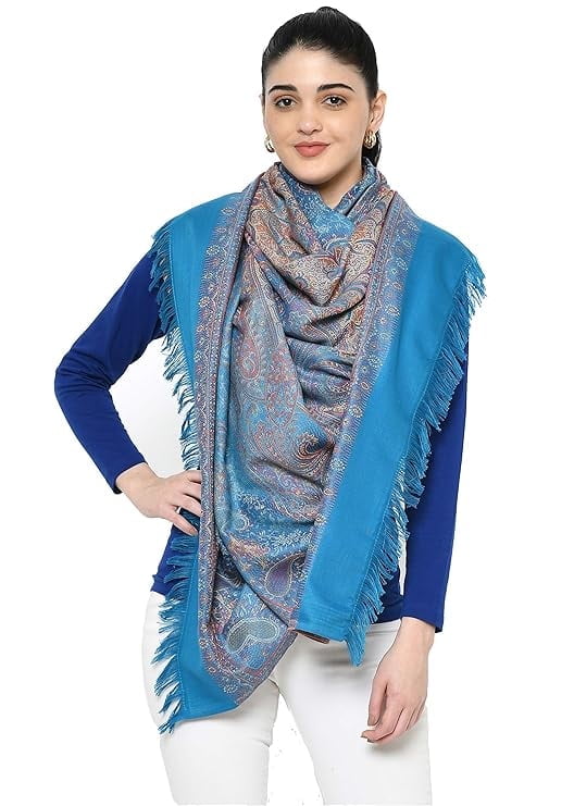 Weavers Villa Women's Pashmina Wool Blend Indian Handicraft Woven ...
