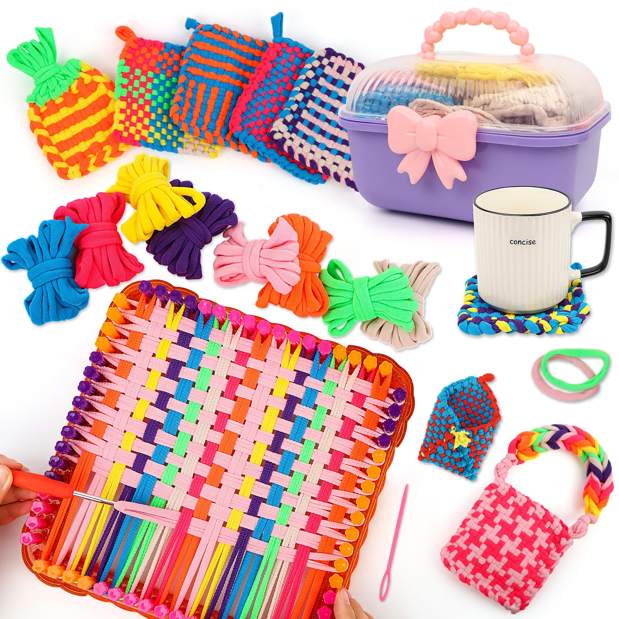 Weaving Loom Kit for Kids Ages BSL1 8-12, DIY Crafts Loom Knitting ...