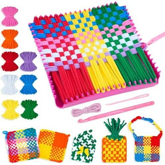 Weaving Loom Kit Toys for Kids and Adults, Potholder Loops Crafts for ...