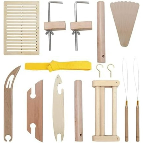 Weaving Loom Kit, Wood DIY Weaving Loom Including Warping Peg, Clamp ...