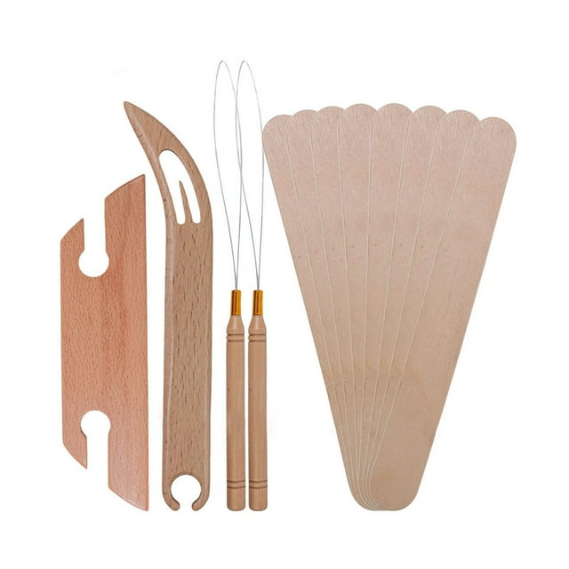 Weaving Tool Inkle Weaving Shuttle Set Wooden Handle Needle Threader ...