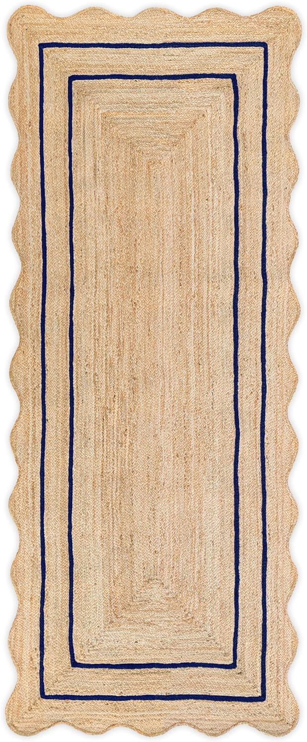 Weaving Village Wave Scalloped Natural Jute Rug Boho Jute Rug Entryway ...