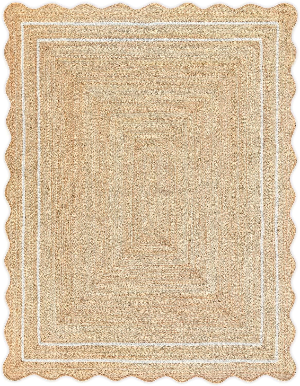 Weaving Village Wave Scalloped Natural Jute Rug Boho Jute Rug Entryway ...