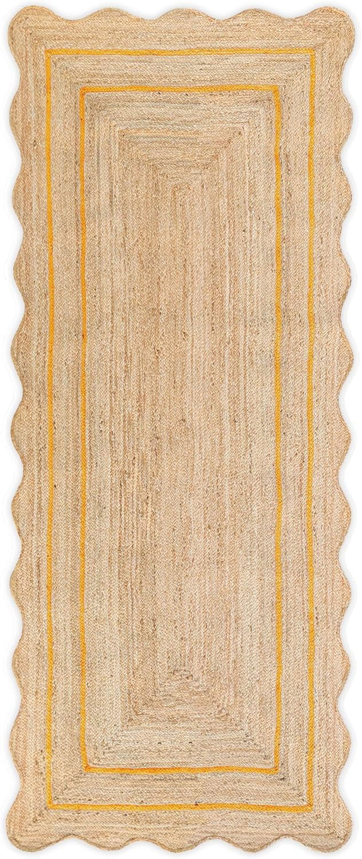 Weaving Village Wave Scalloped Natural Jute Rug Boho Jute Rug Entryway ...