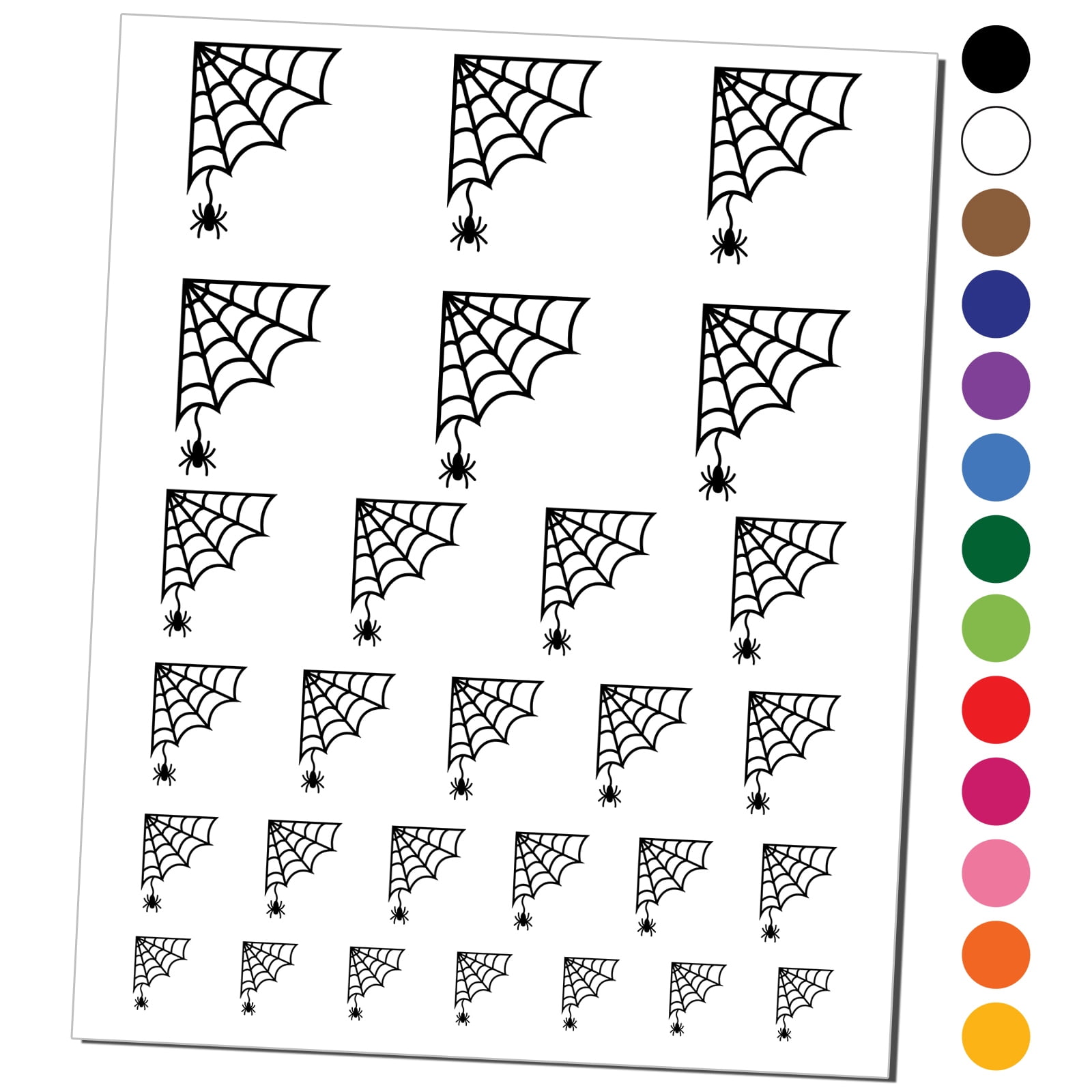Web Corner With Spider Halloween Water Resistant Temporary Tattoo Set ...