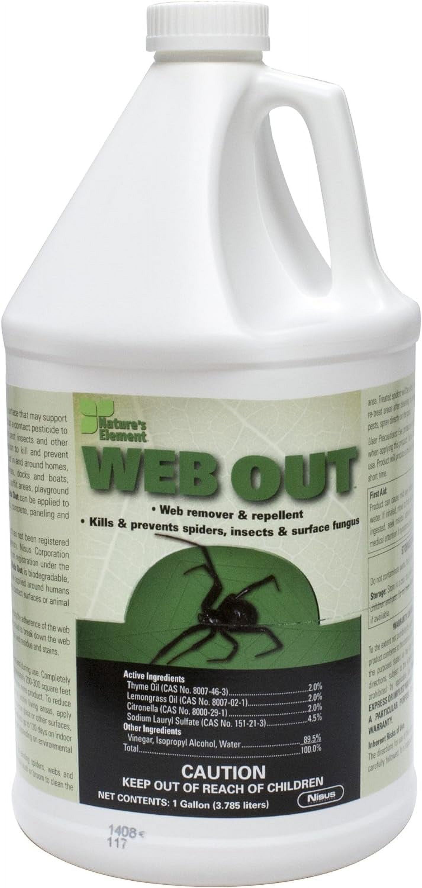 Nisus Corp Web Out, Spider Remover and Repellent, 128 oz, Kills Pests ...