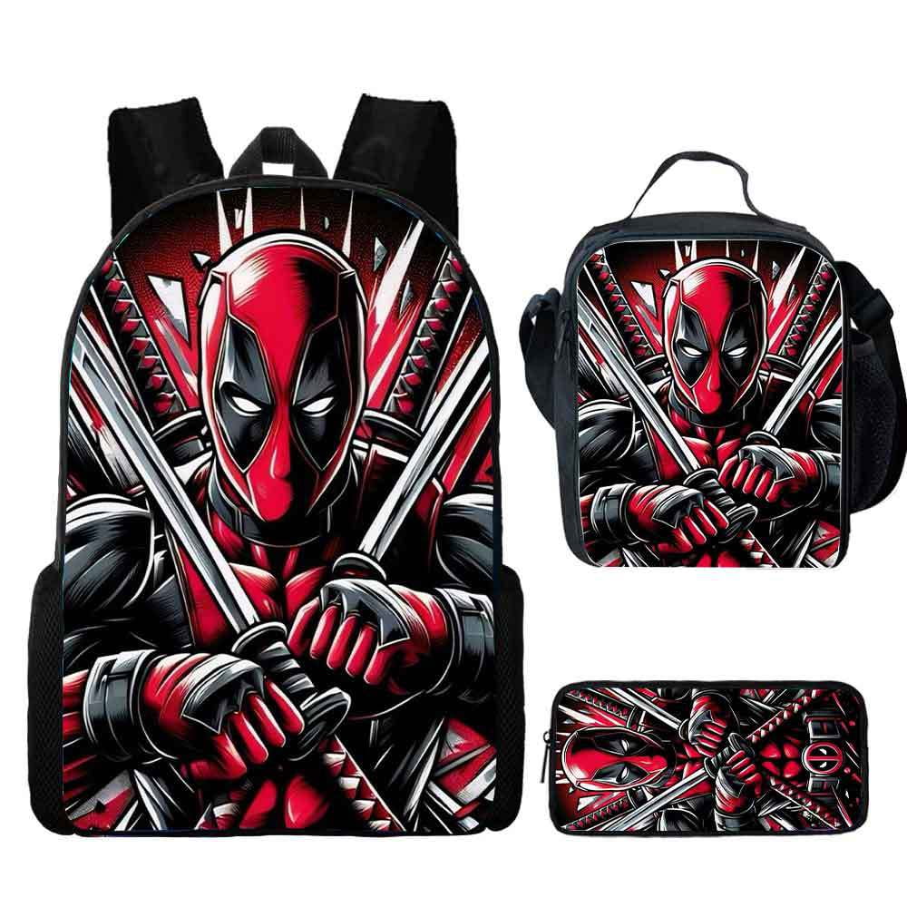 Web Shooter Backpack with Lunch Box and Pencil Case-Compartment Travel ...