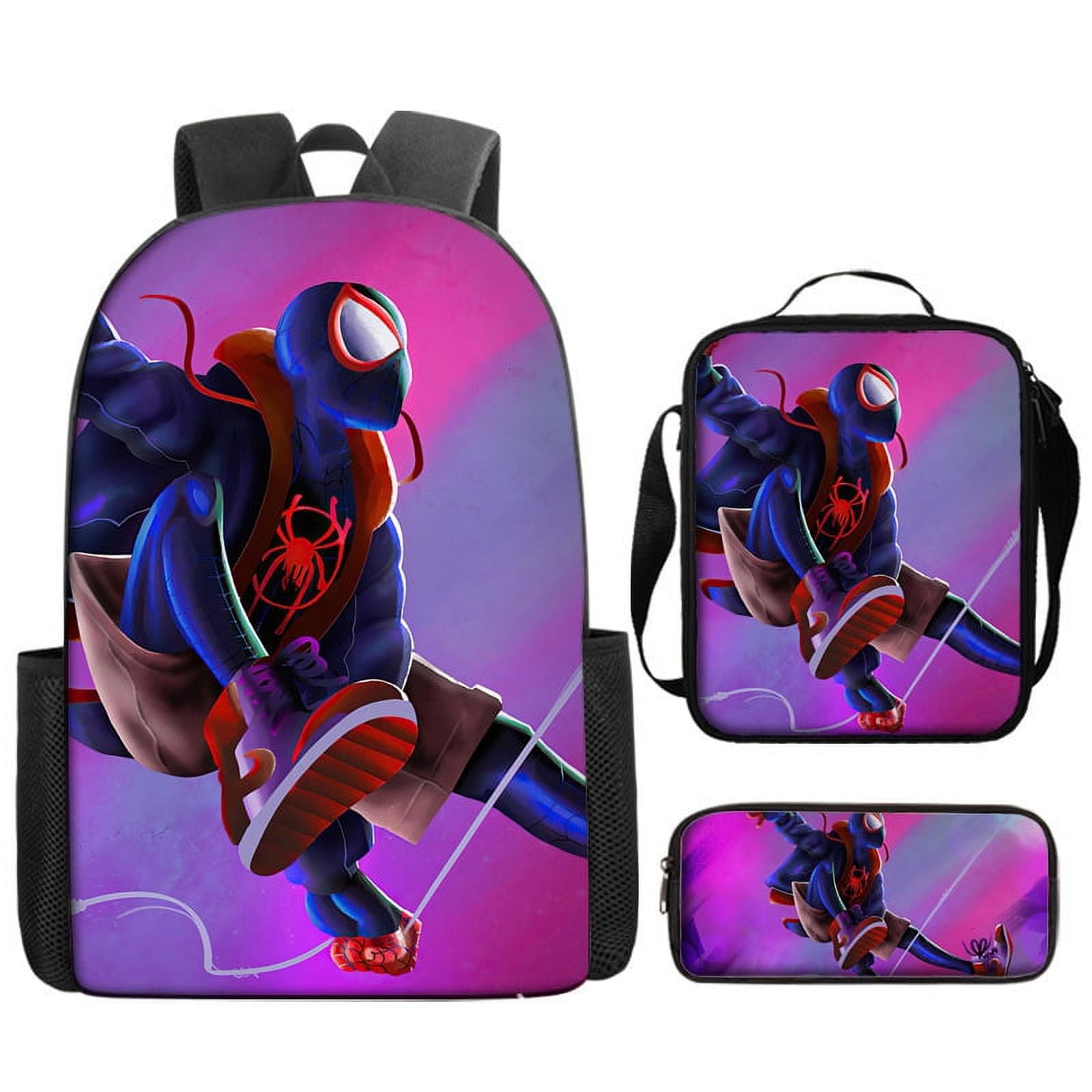 Web Shooter Backpack with Lunch Box and Pencil Case-Compartment Travel ...