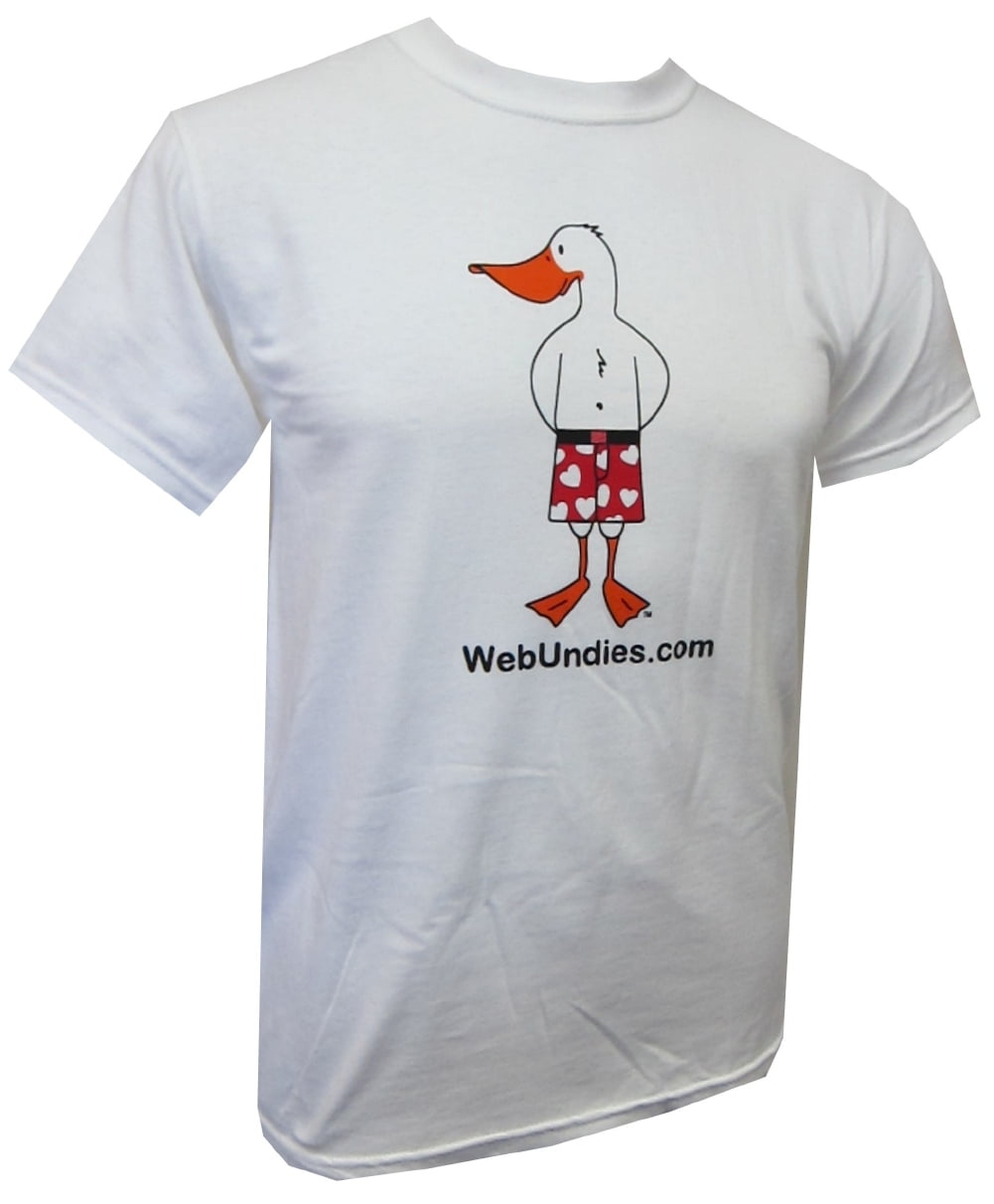 WebUndies Mens WebUndies Short Sleeve Logo Front Back Duck Tee Shirt ...
