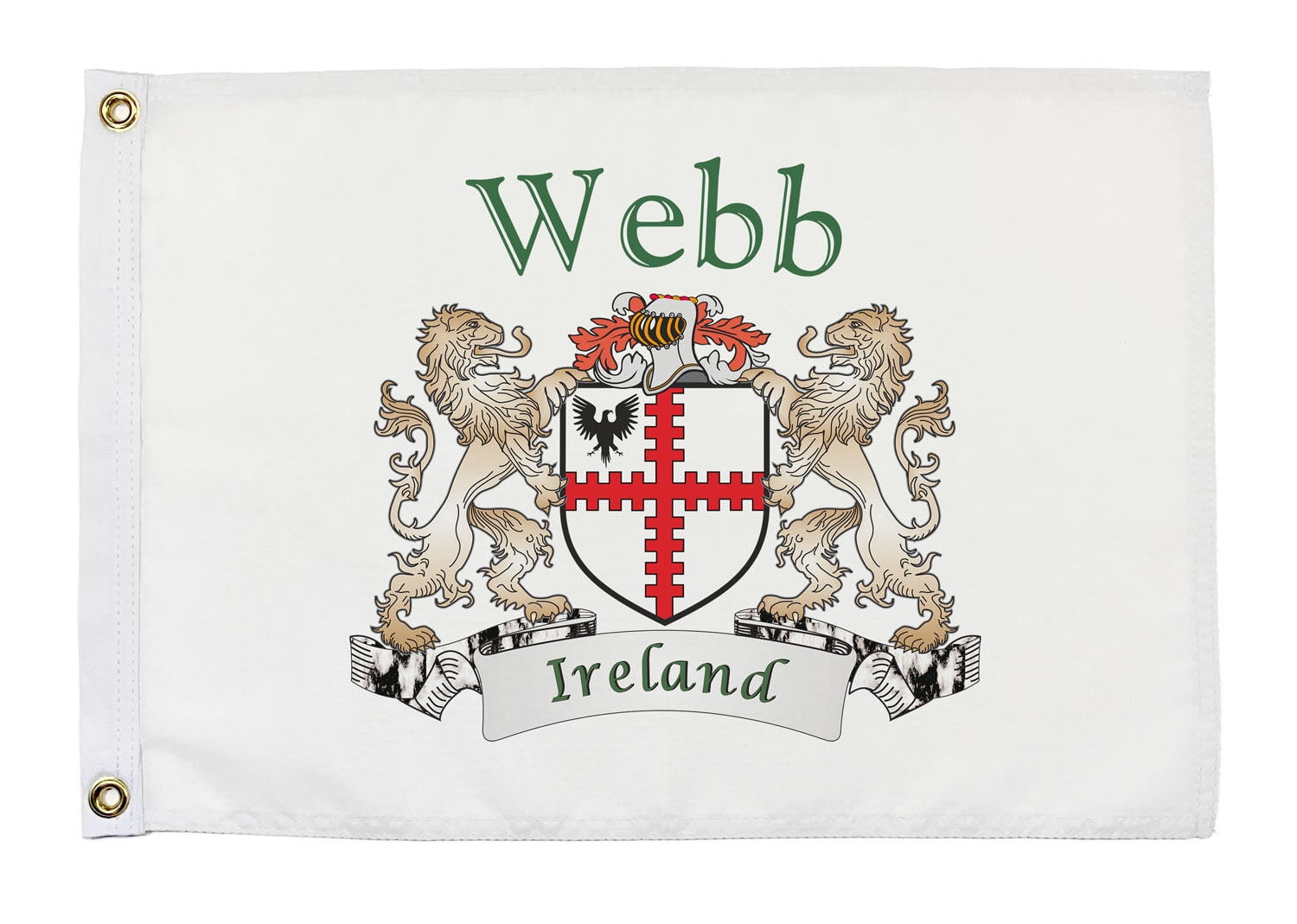 Webb Irish Coat of Arms Small White Flag - 16"x10.5" inches - Walmart.com