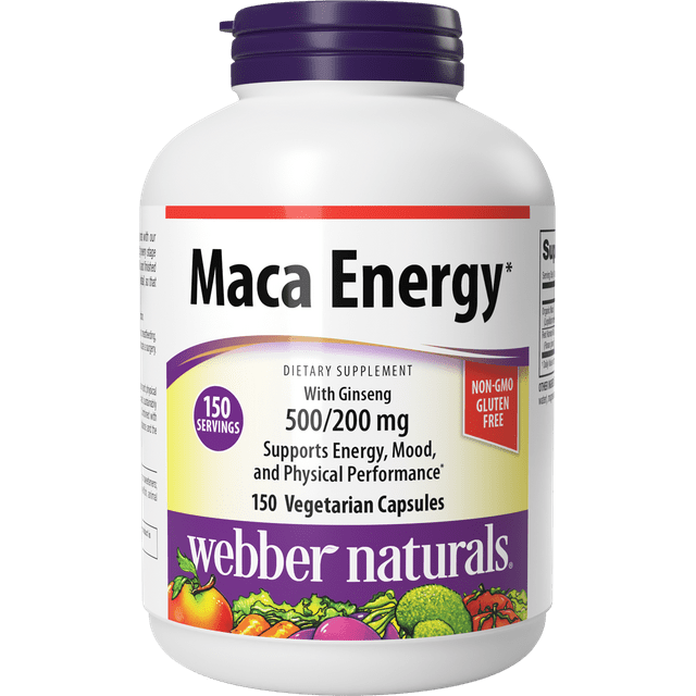 Webber Naturals Maca Energy 500 Mg Of Organic Maca With 200 Mg Of