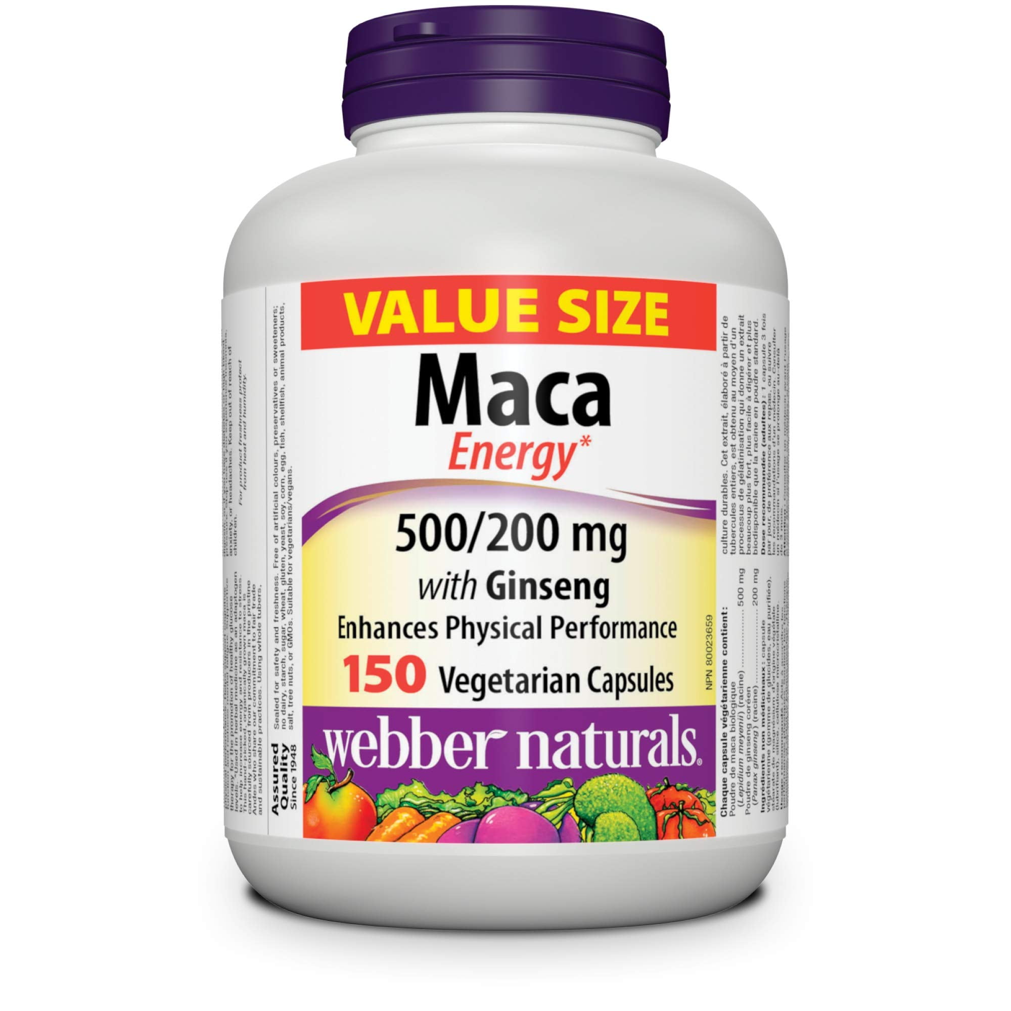 Webber Naturals Maca Energy with Ginseng, Value Size, Vegetarian ...