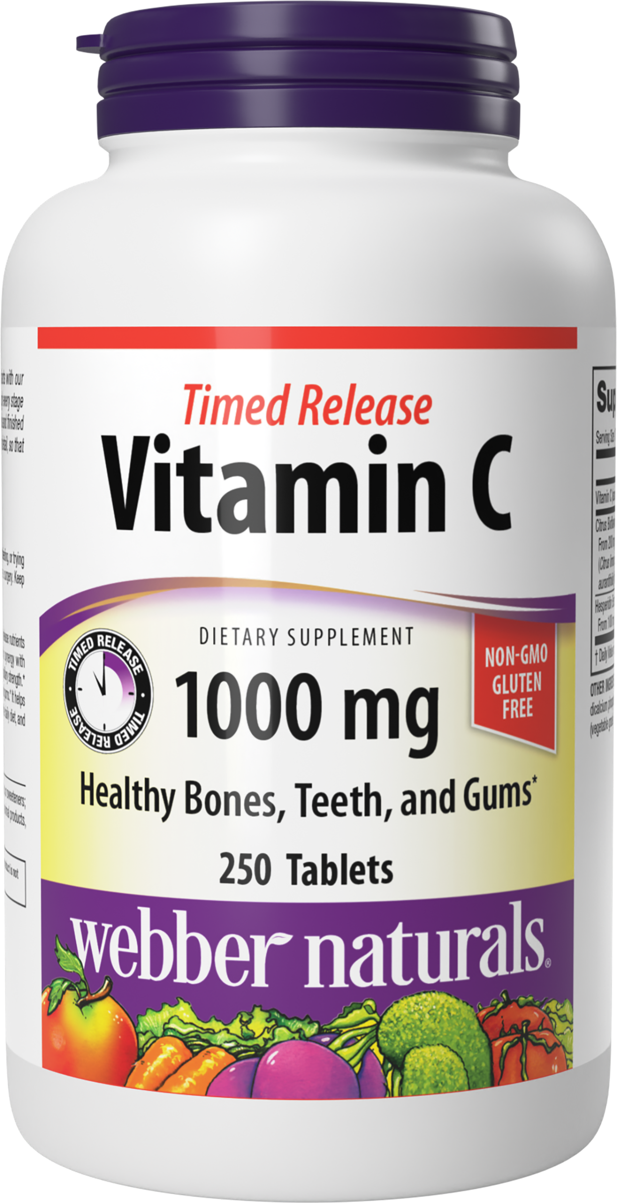 Webber Naturals Vitamin C Timed Release, 1,000 mg of Vitamin C in Each Tablet, 250 Tablets, Free ...
