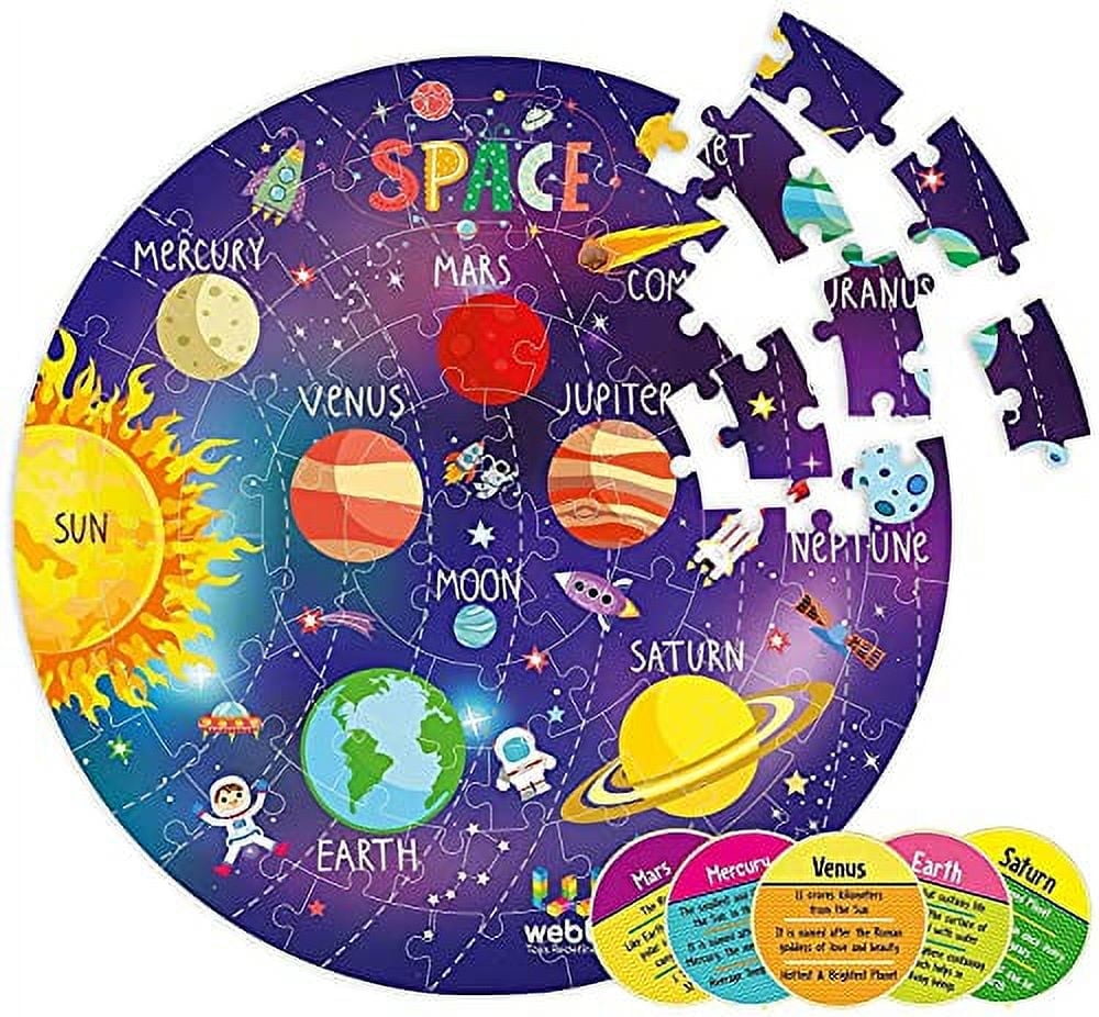 Webby Amazing Outer Space Solar System 60-Piece Jigsaw Floor Puzzle ...