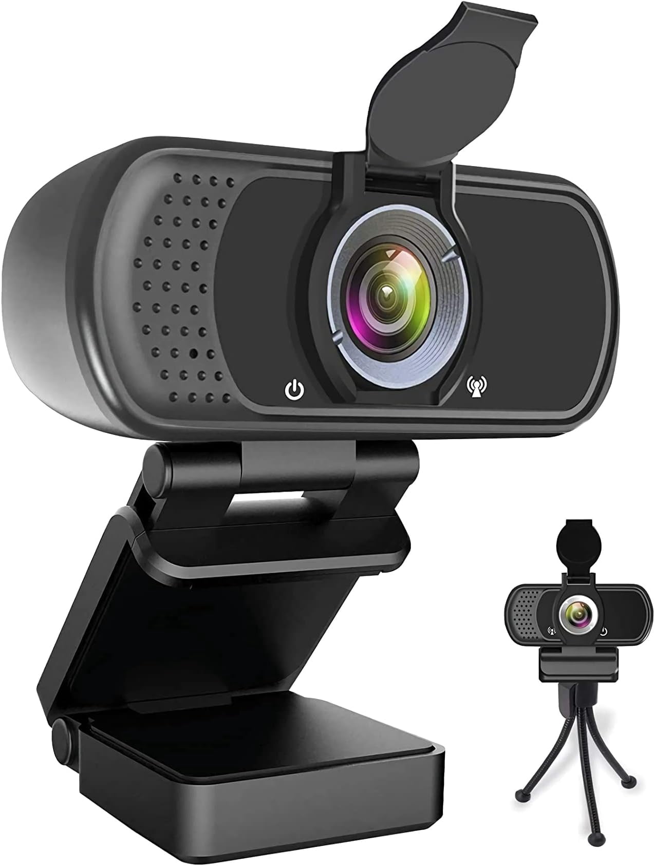 Webcam 1080p, Live Streaming Camera with Stereo Microphone, PC Desktop ...
