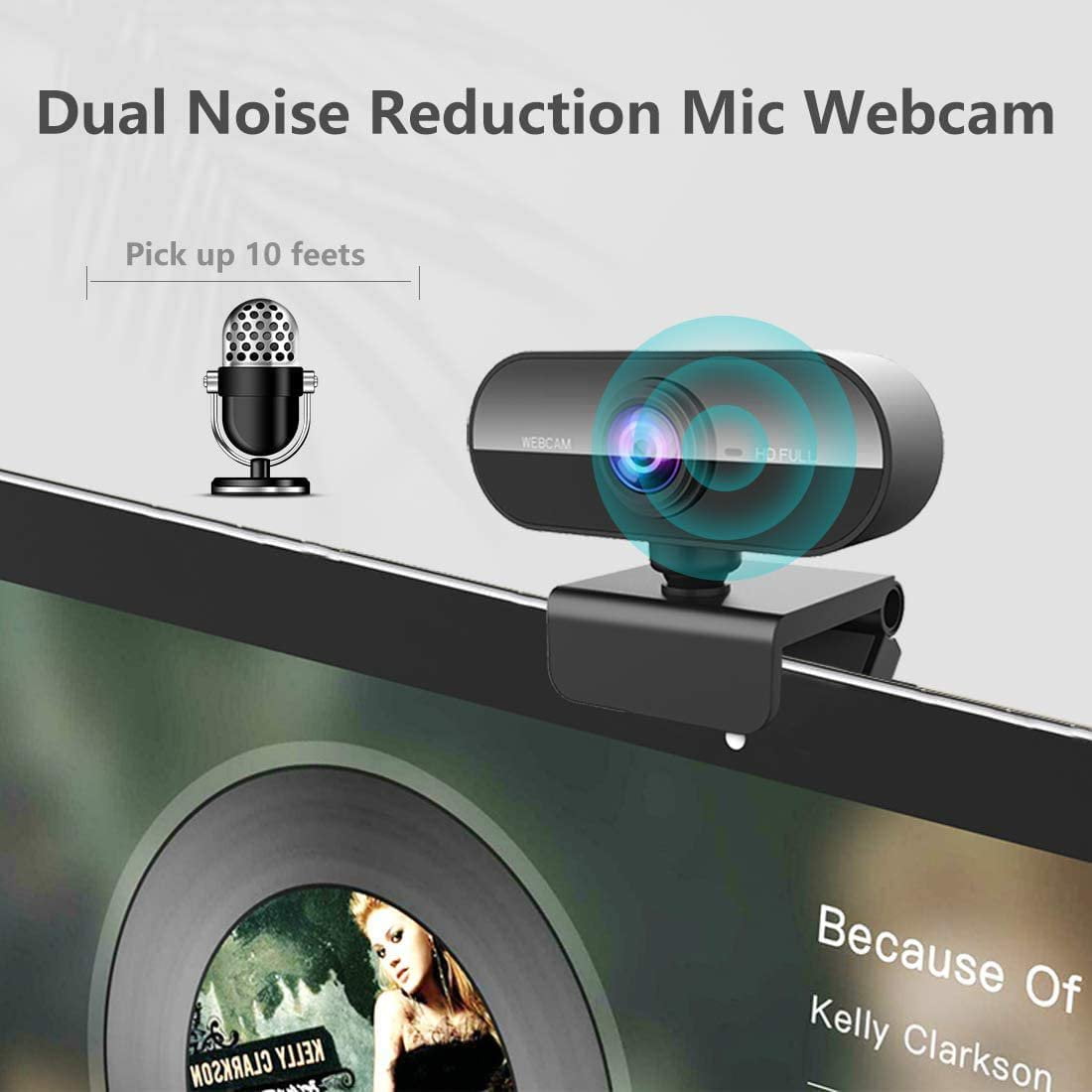 Webcam, Full HD 1080P Web Cameras with Microphone for Desktop & Laptop ...