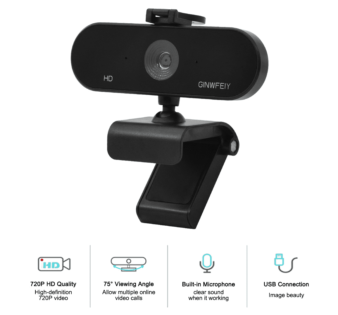 Webcam with Microphone, Auto focus camera 2K HD Laptop Desktop Camera ...