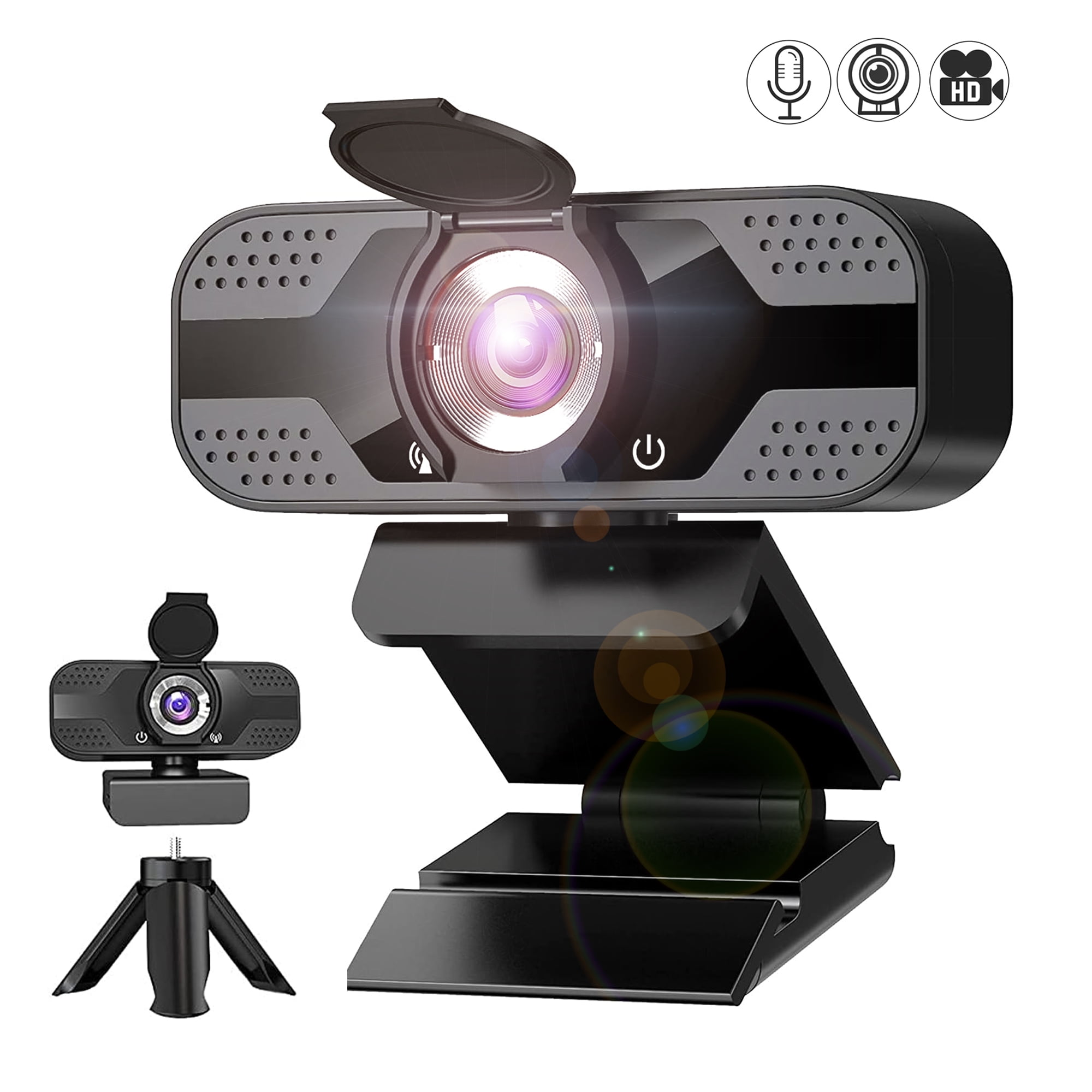 Webcam with Microphone for Desktop,1080P HD USB Webcam for PC Desktop ...