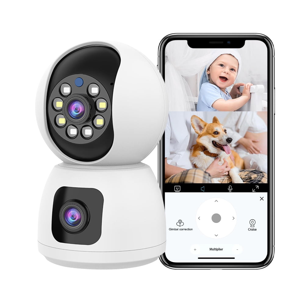 Webcam,Reminder Camera Office Indoor 1080p Wifi Dual Lens Camera Camera ...