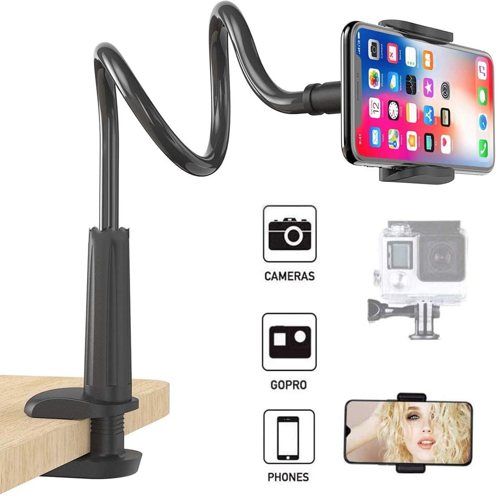 Webcam Stand Phone Holder with Universal 1/4 Inch Screws Flexible Arm ...