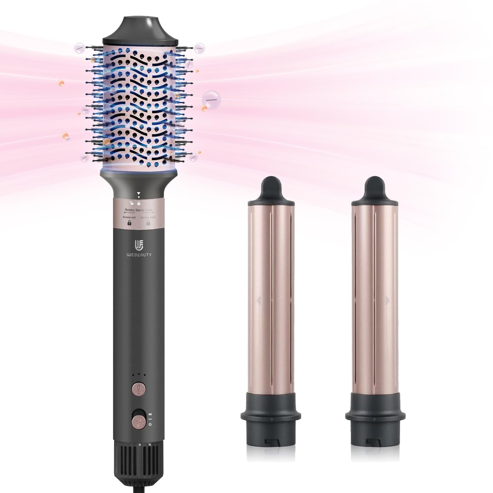 Webeauty Hot Air Styler, Blow Dryer Brush, Auto Hair Wrap Curling Irons Hot Air Brush Negative ...