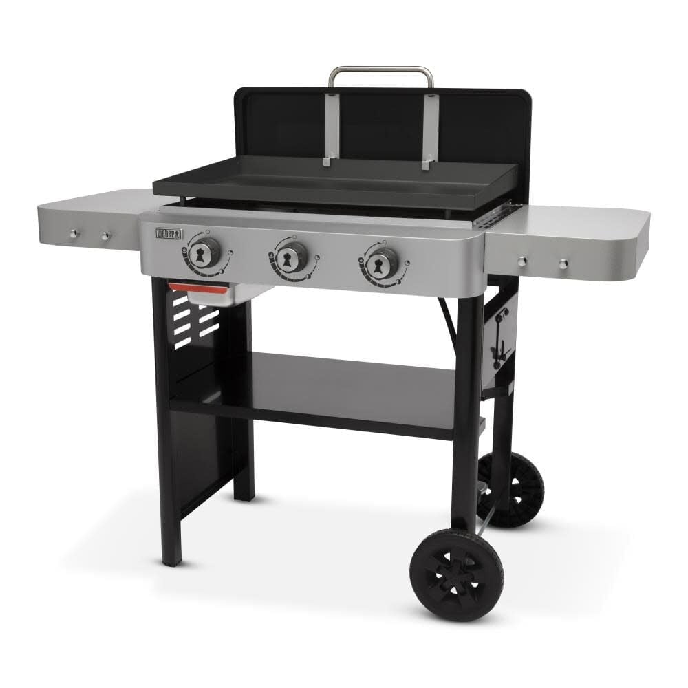 Weber 28in 3 Burner Liquid Propane Outdoor Griddle with Side BBQ Table ...
