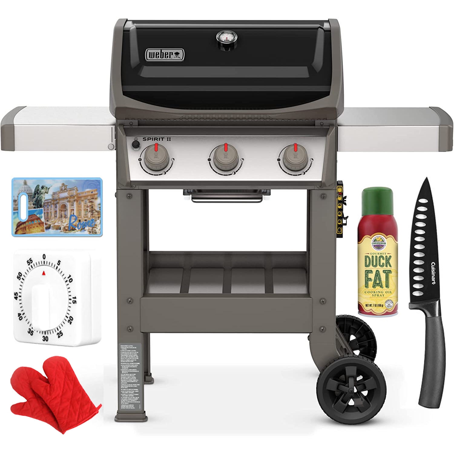 Weber 45010001 Spirit II E-310 Gas Grill (Liquid Propane) Bundle with ...