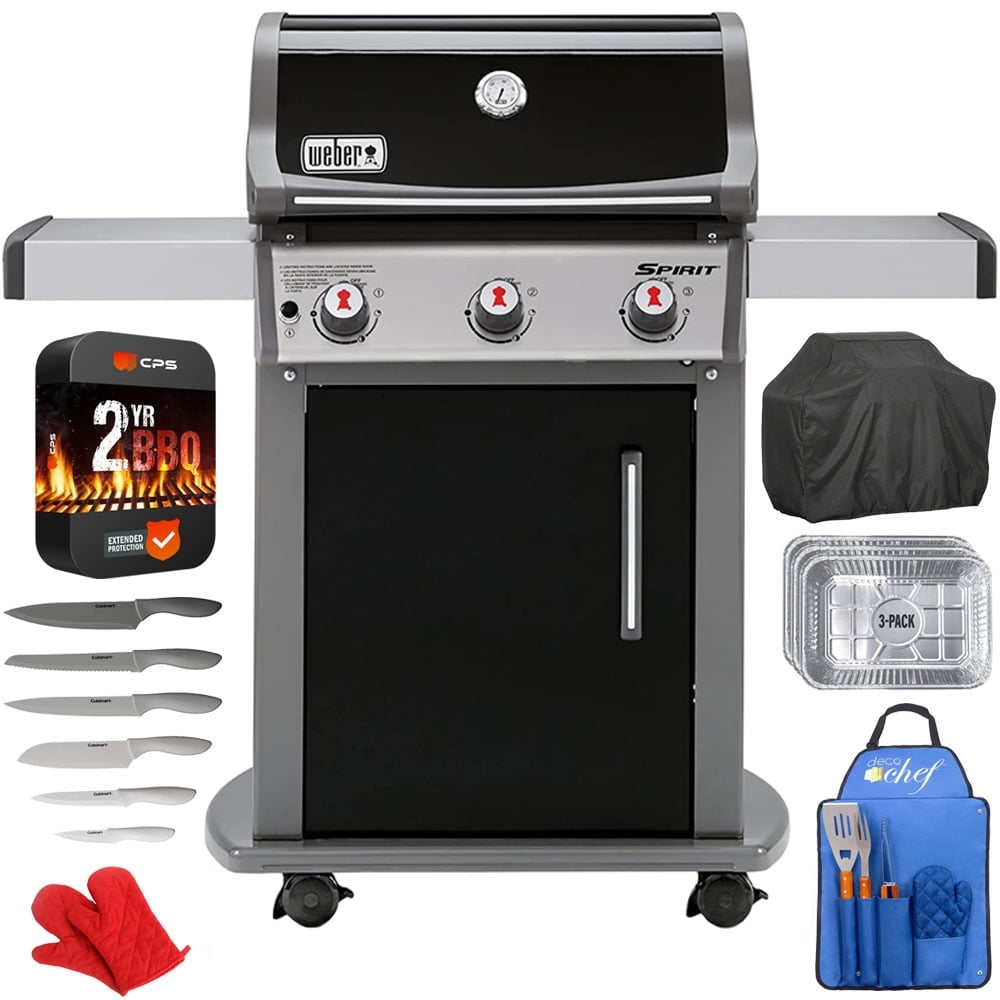 Weber 46510001 Spirit E-310 Gas Grill, Liquid Propane Bundle with 2 YR ...