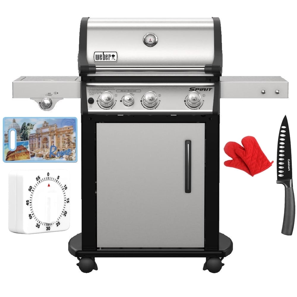 Weber 46802101 Spirit SP-335 Gas Grill, Stainless Steel Bundle with ...