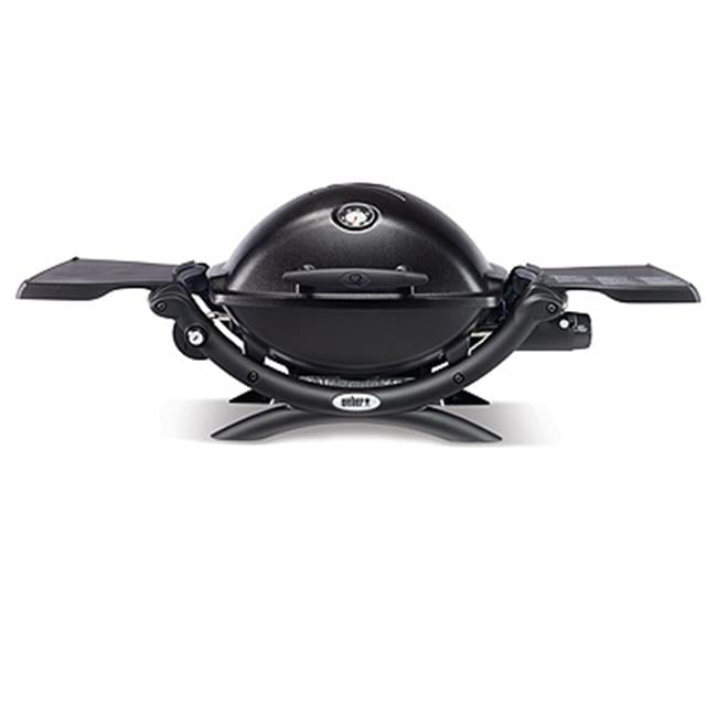 Weber 51010001 Q1200 Black Gas Grill & 2 Large Size Fold Out Tables ...